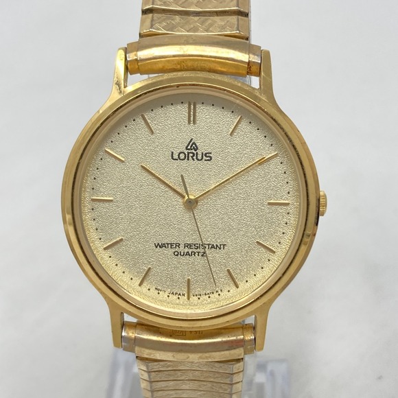 Lorus | Accessories | Vintage Lorus Watch Men 35mm Gold Tone V558a0 ...